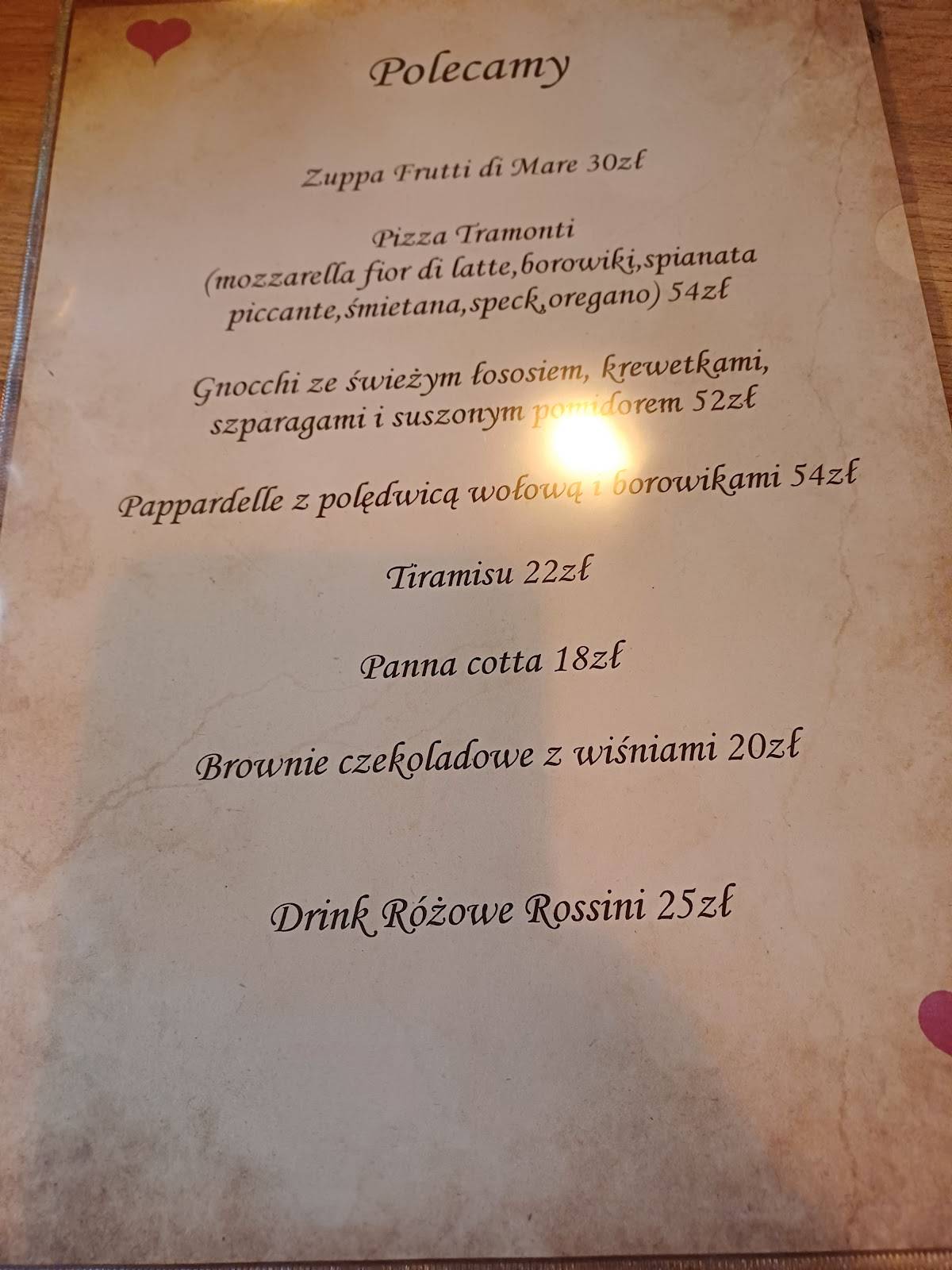 Menu at Bella Napoli pizzeria, Warsaw, Nałęczowska 60