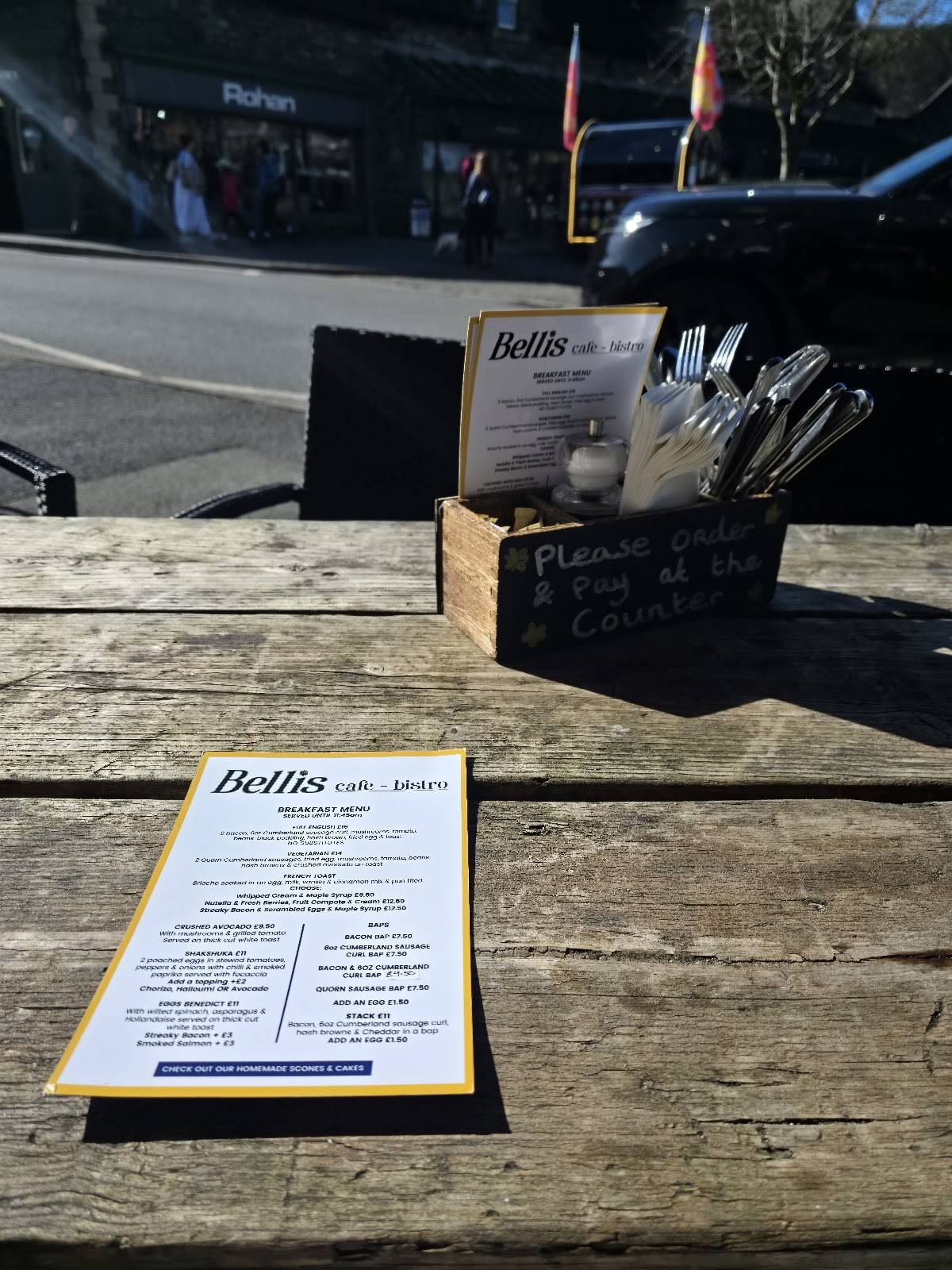 Menu at Bellis Cafe & Bistro, Ambleside