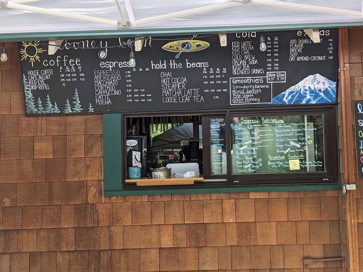 Menu at Looney Bean of Bend cafe, Bend