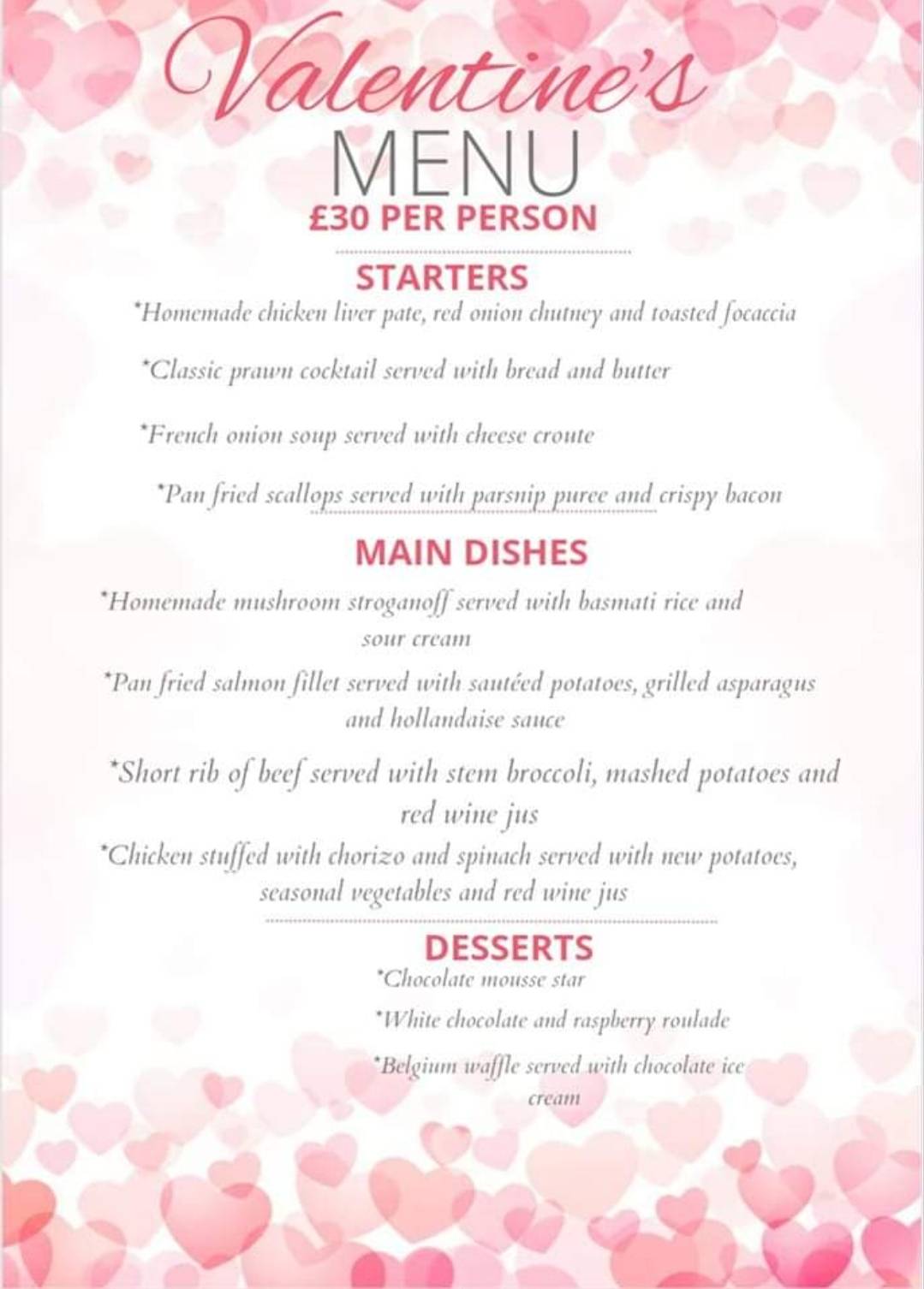 Menu at. restaurant, Shanklin