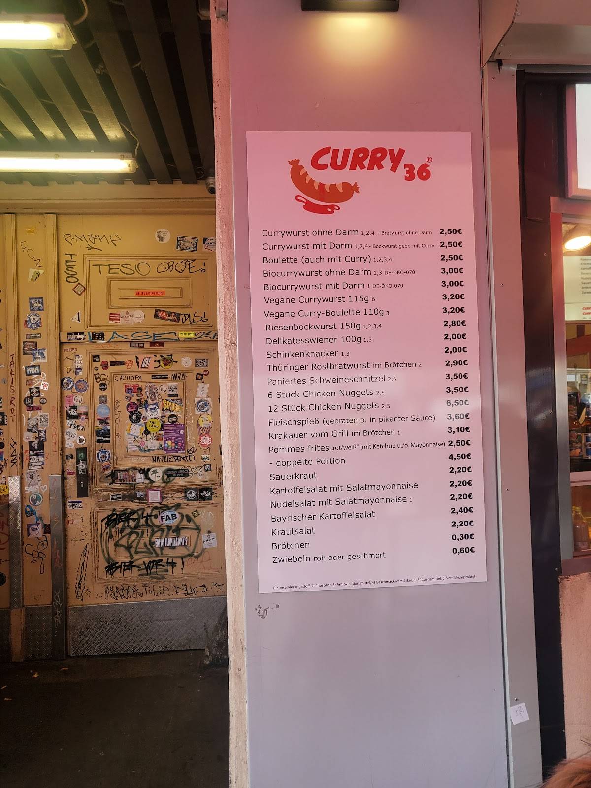 Speisekarte von Curry 36 (Mehringdamm) pub & Bar, Berlin, Mehringdamm 36