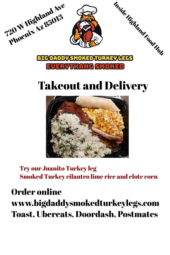 Menu at Big Daddy Smoked Turkey Legs restaurant, Phoenix