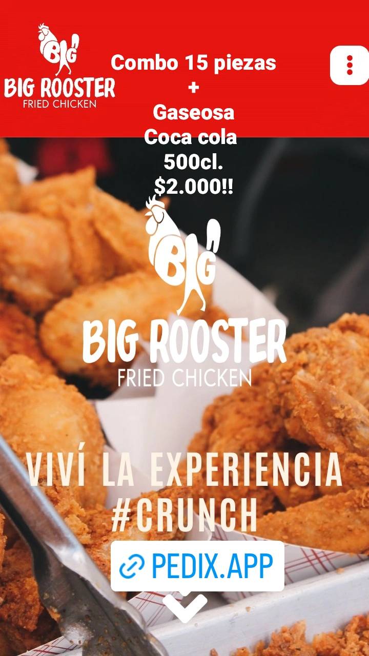 Menu at Big Rooster Fried Chicken restaurant, Villa Allende