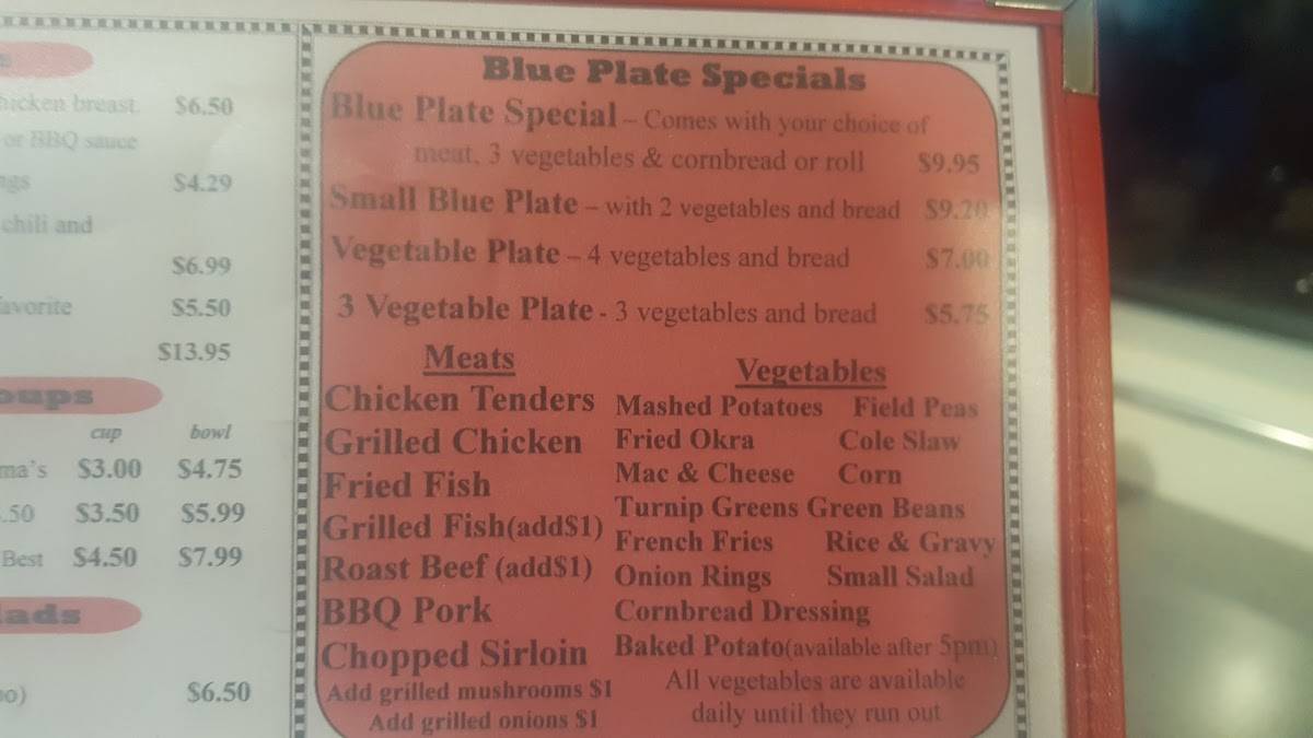 Menu at Big Time Diner restaurant, Mobile