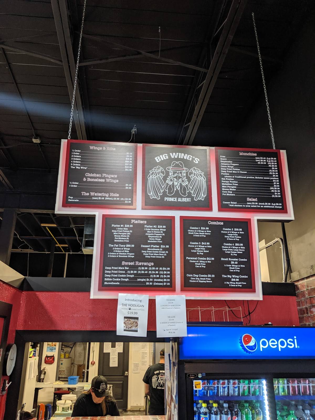 Menu at Big Wing's Prince Albert restaurant, Prince Albert