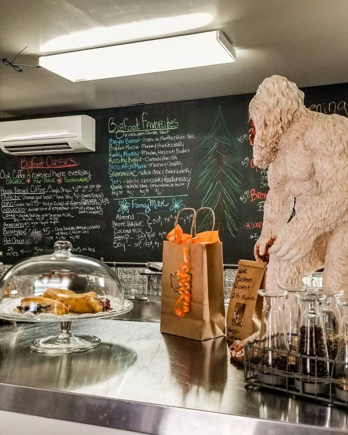 Menu at Bigfoot Coffee Roasters cafe, Stevenson