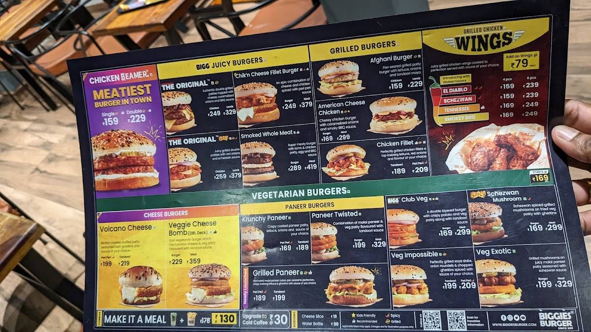 Menu at Biggies Burger: Puducherry, Puducherry, 52
