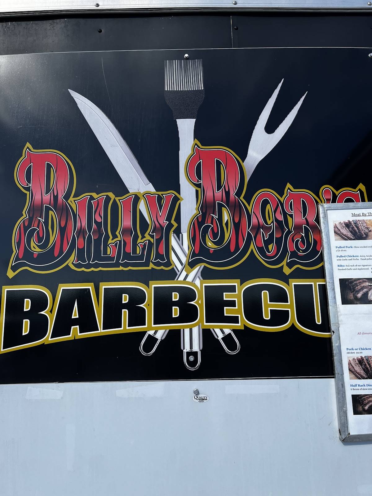 Menu at Billy Bob's Barbecue, Springfield, Le Compte Rd