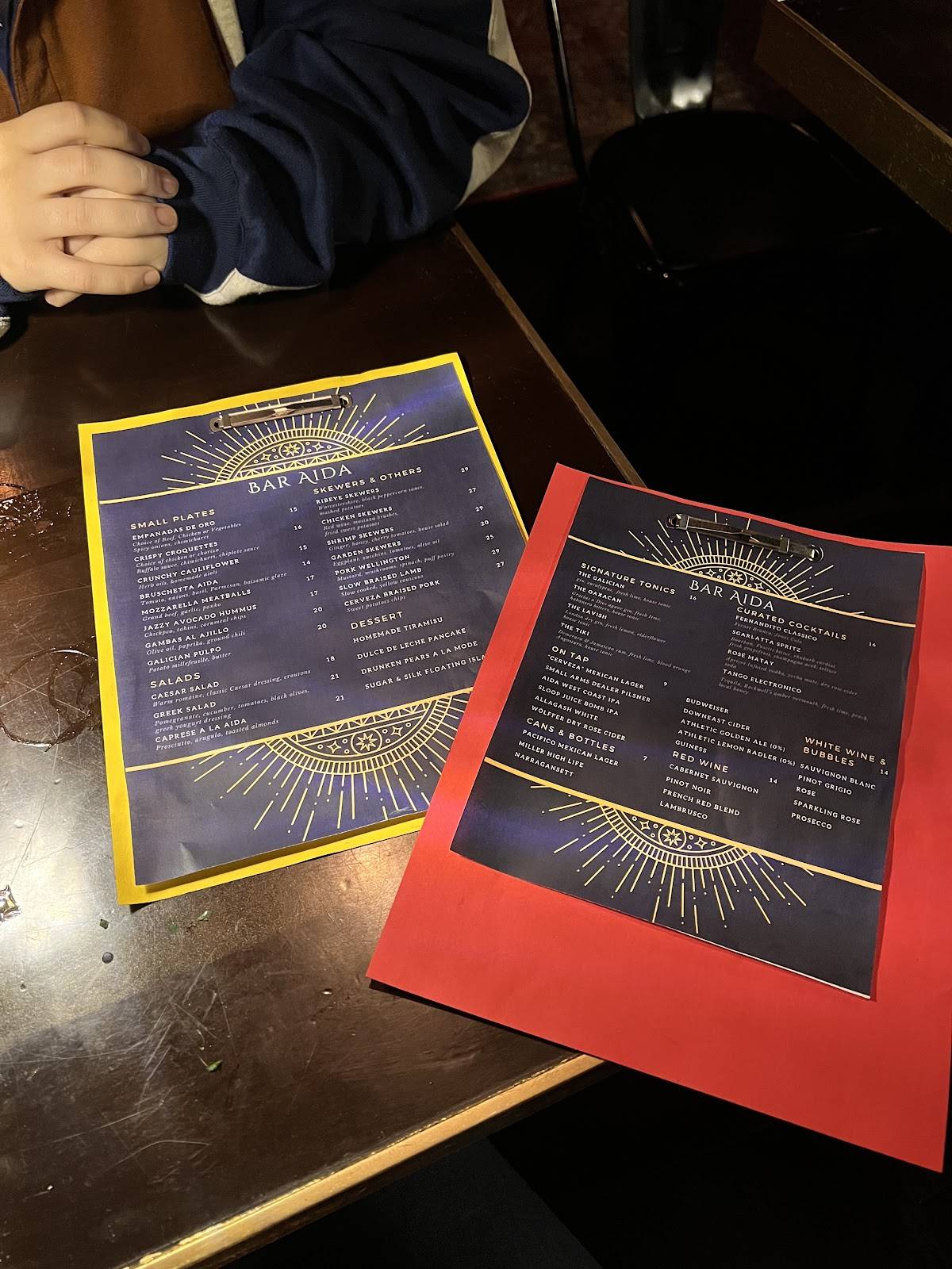 Menu at Bar Aida, Larchmont