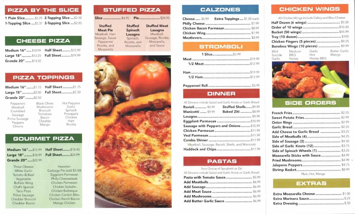 Menu at New York Pizzeria, Binghamton, 33 W State St