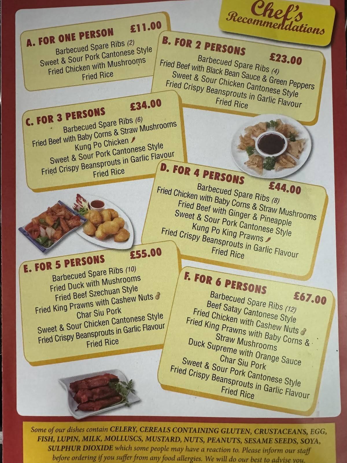 Menu at House of Mr Li fast food, Sutton Coldfield