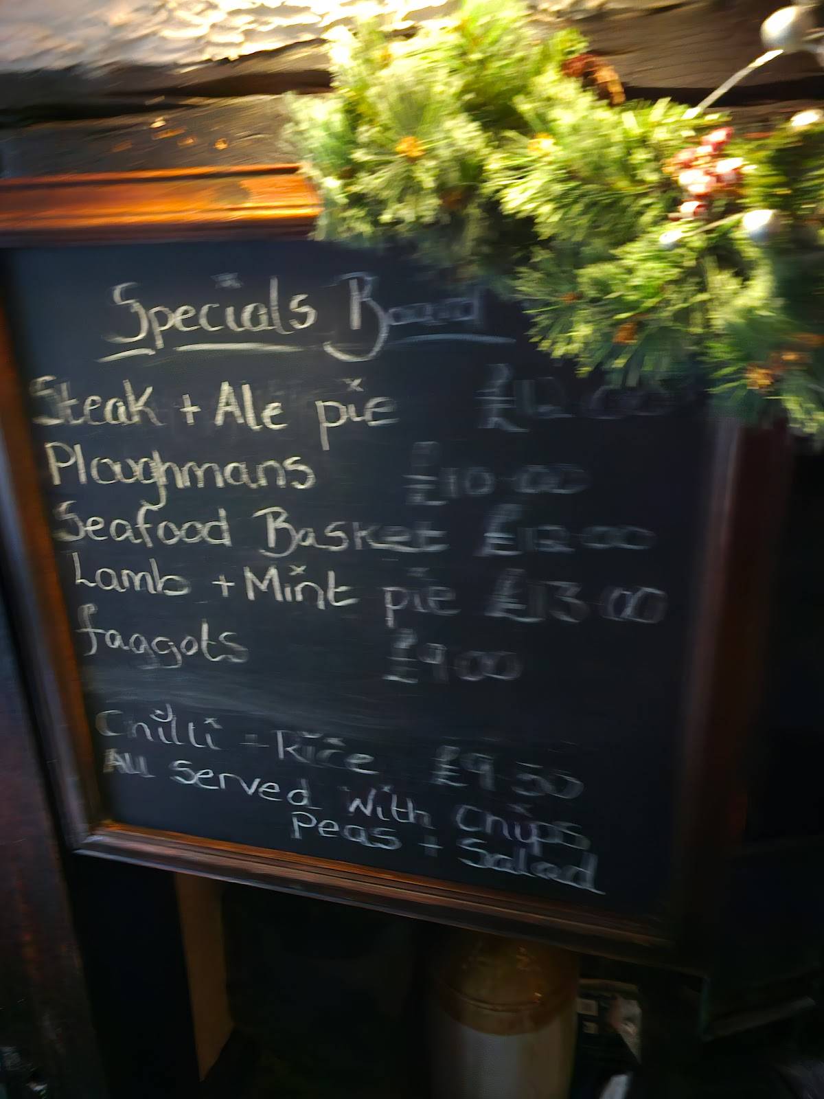 Menu at The Griffin Inn pub & bar, Birmingham