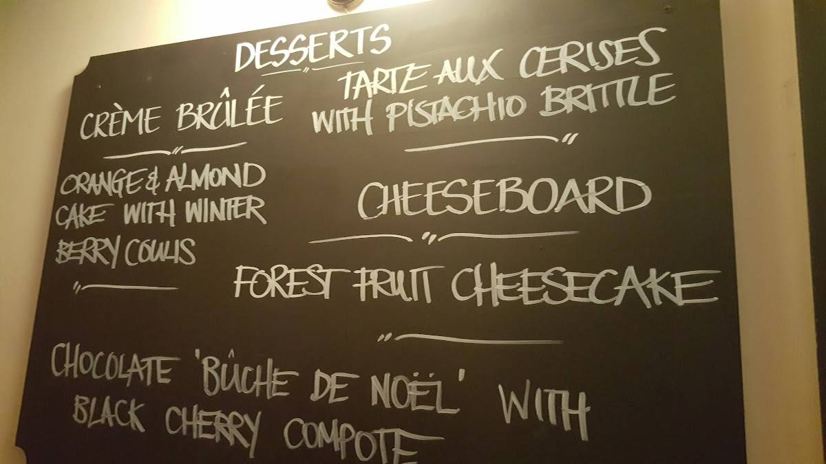 Menu at Bistro Pierre restaurant, Liverpool, 14 Button St