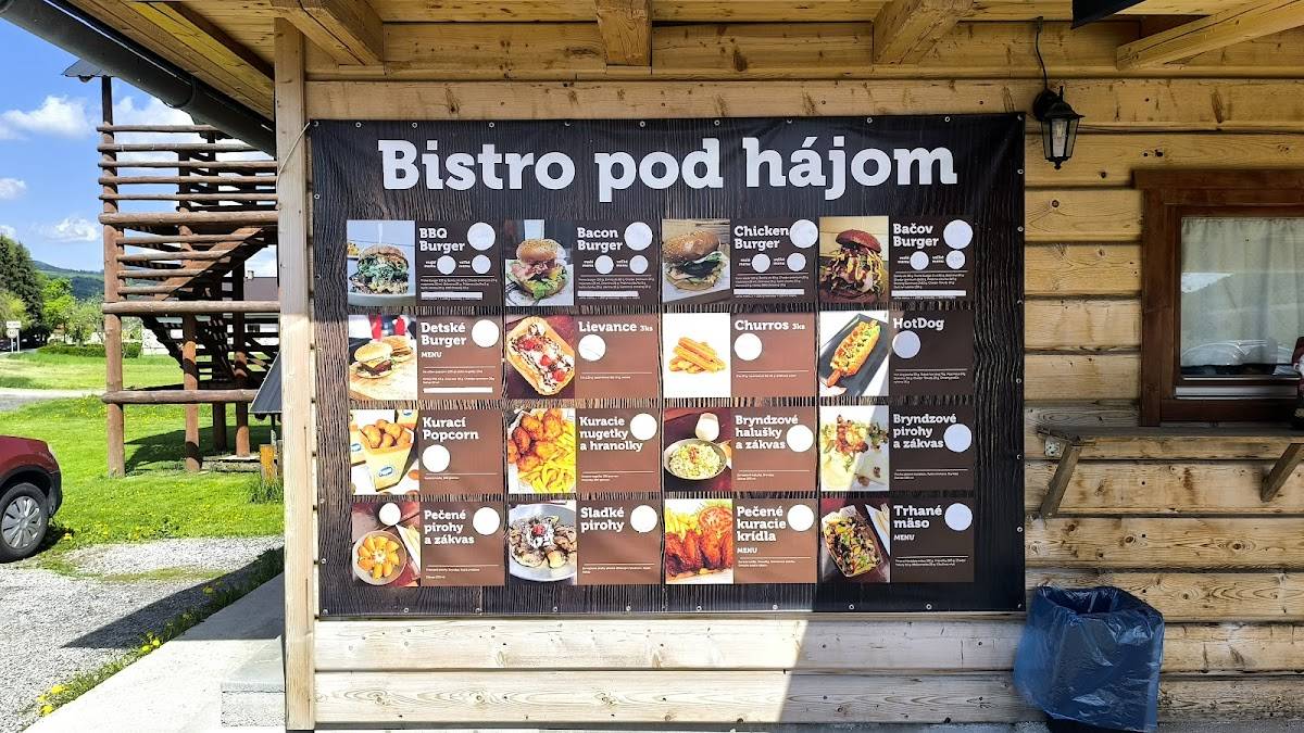 Menu at Bistro pod Hájom restaurant, Ivachnová