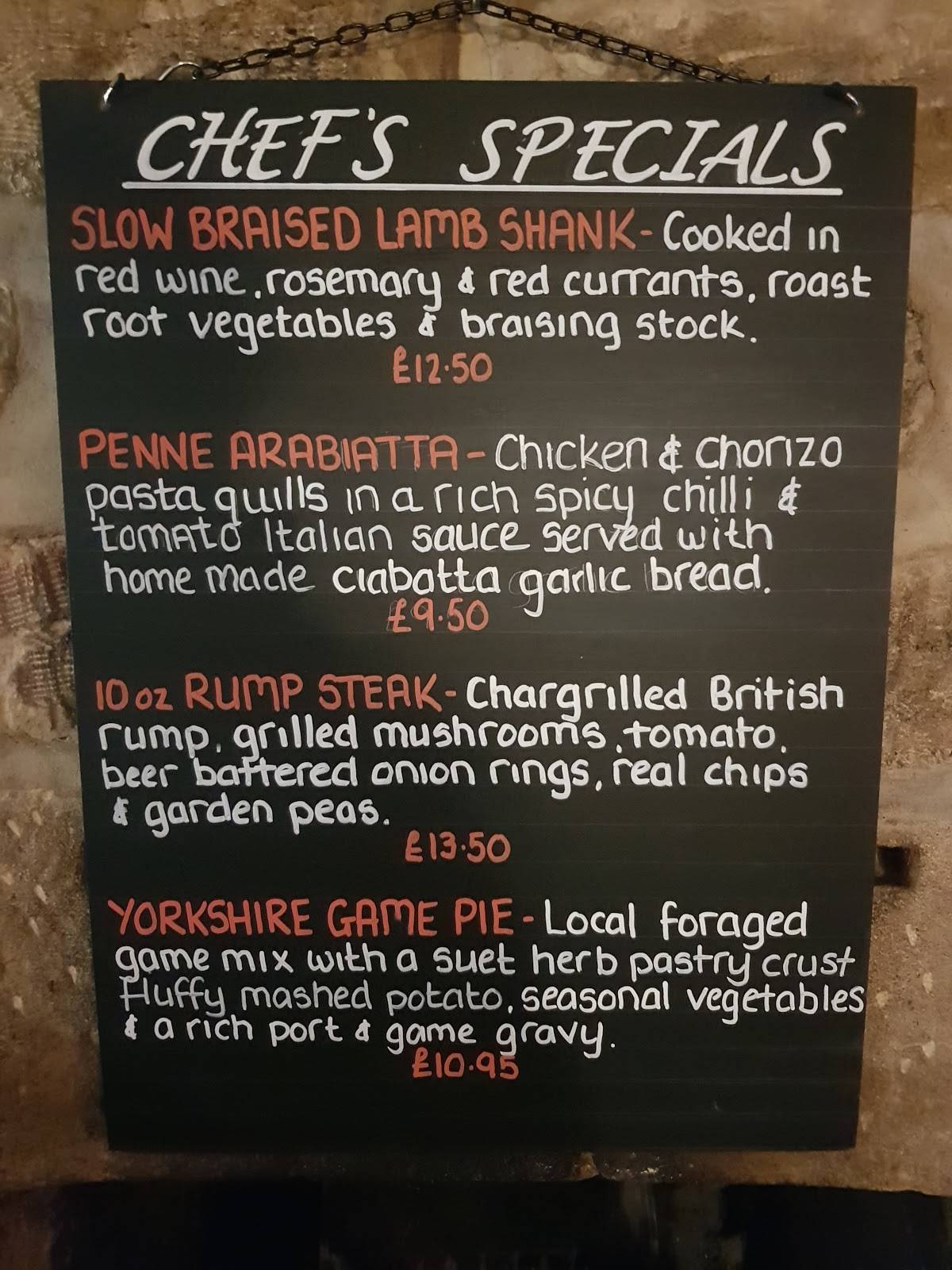 Menu at Black Bull Inn pub & bar, Otley, Market Pl