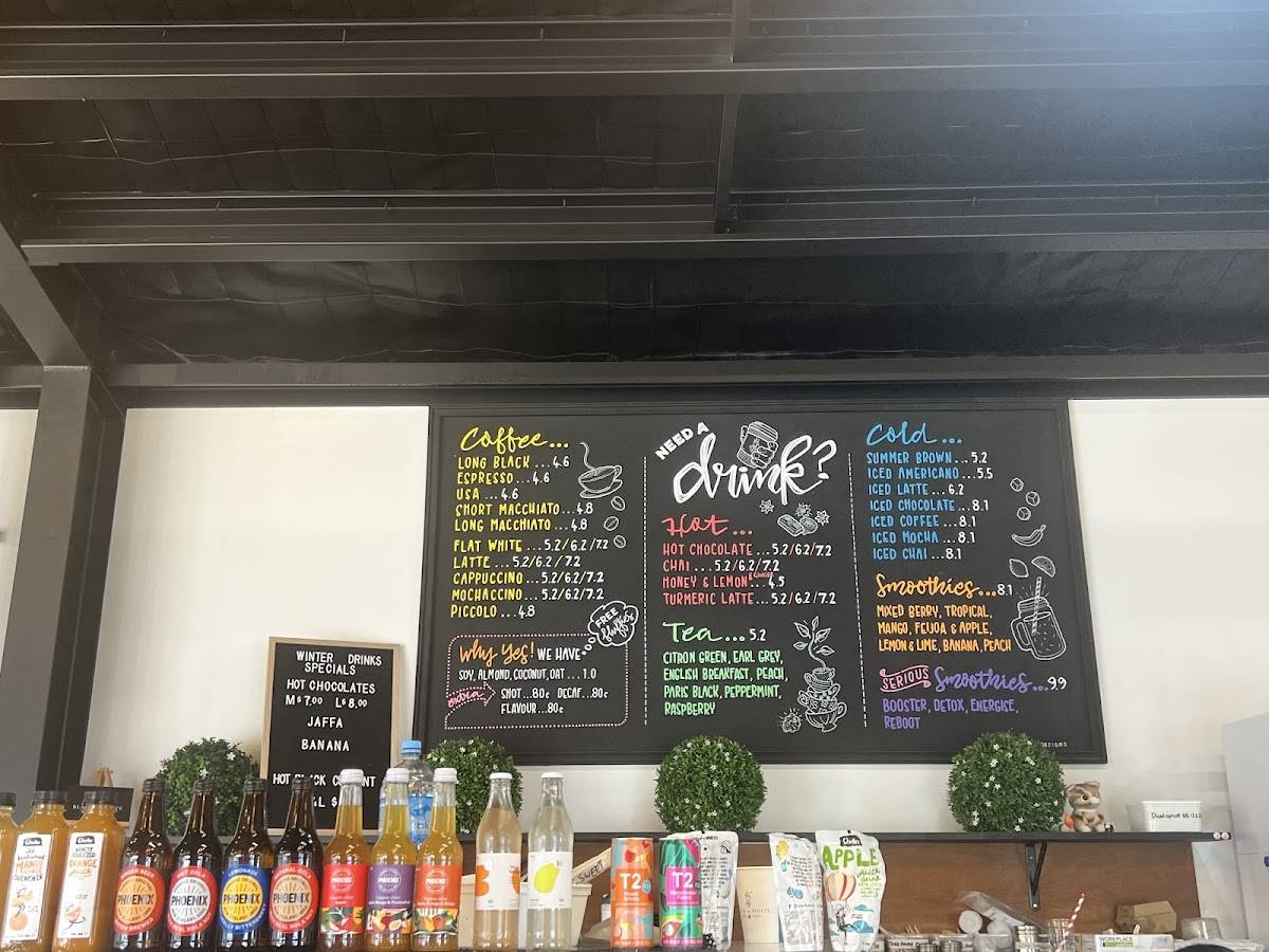 Menu at Black & White Coffee Cartel cafe, Ashburton
