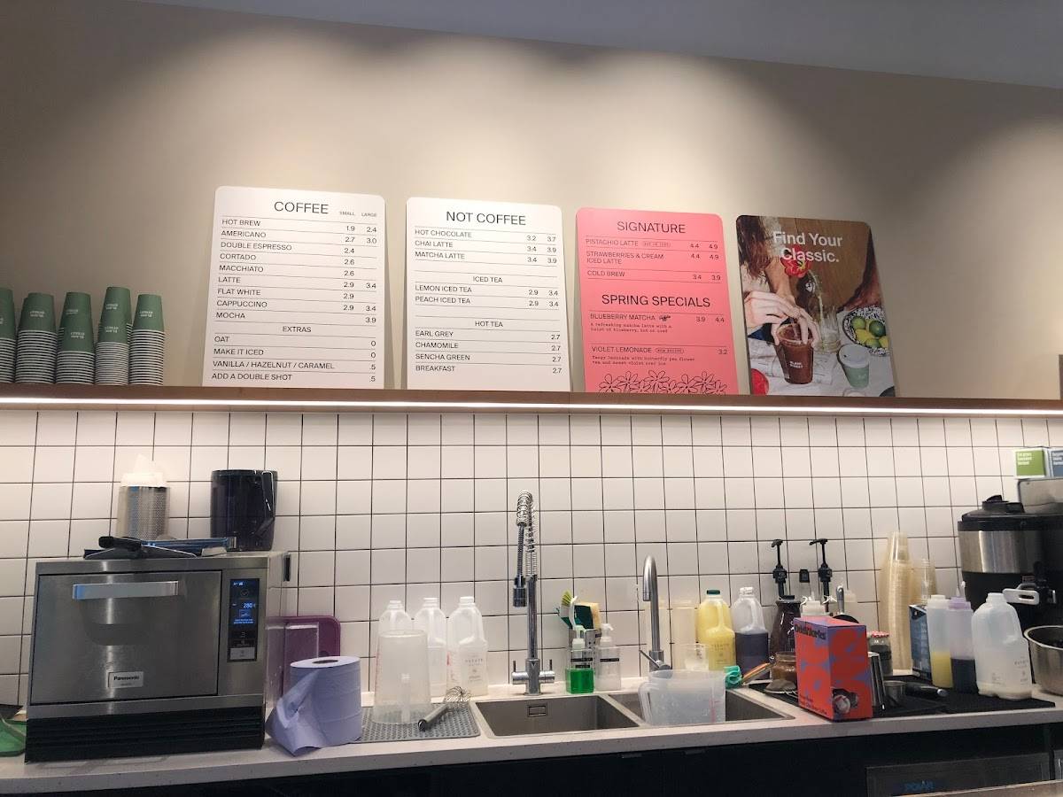 Menu at Blank Street Coffee, London, 80 Finsbury Pavement