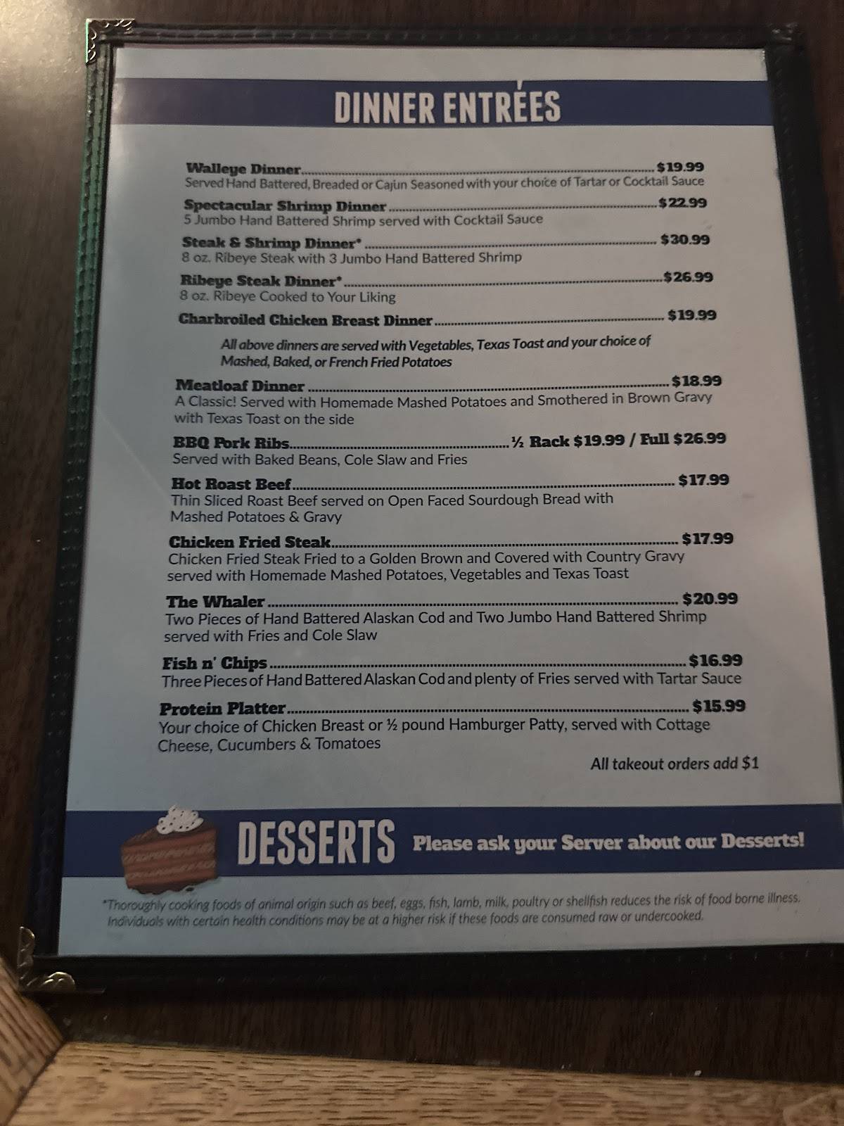 Menu at Blue Ox Central pub & bar, Las Vegas, S Eastern Ave