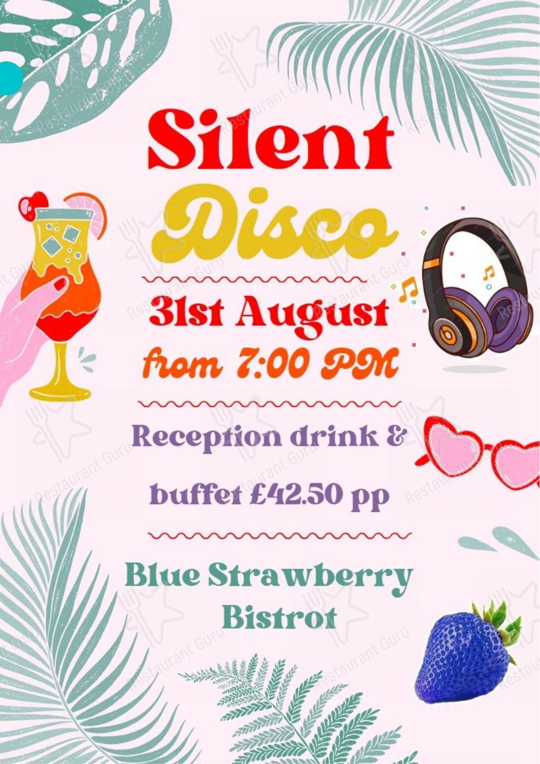 Menu at Blue Strawberry Bistro restaurant, Hatfield Peverel