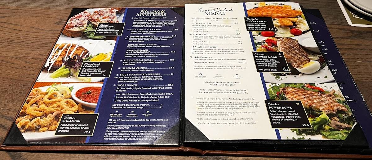 Menu at Blue Wolf Tavern pub & bar, Boardman, Boardman-Canfield Rd