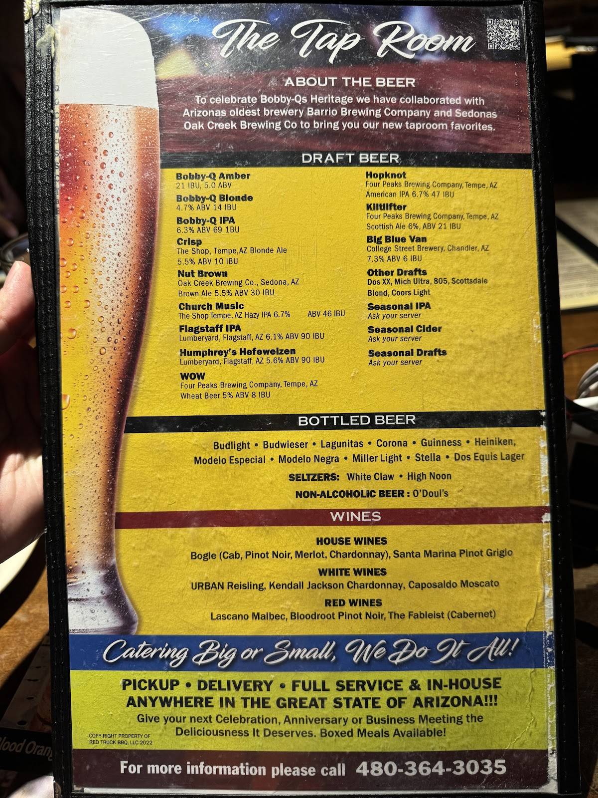 Menu at BOBBY Q of MESA Craft BBQ, Premium Steaks and AZ Tap Room, Mesa ...