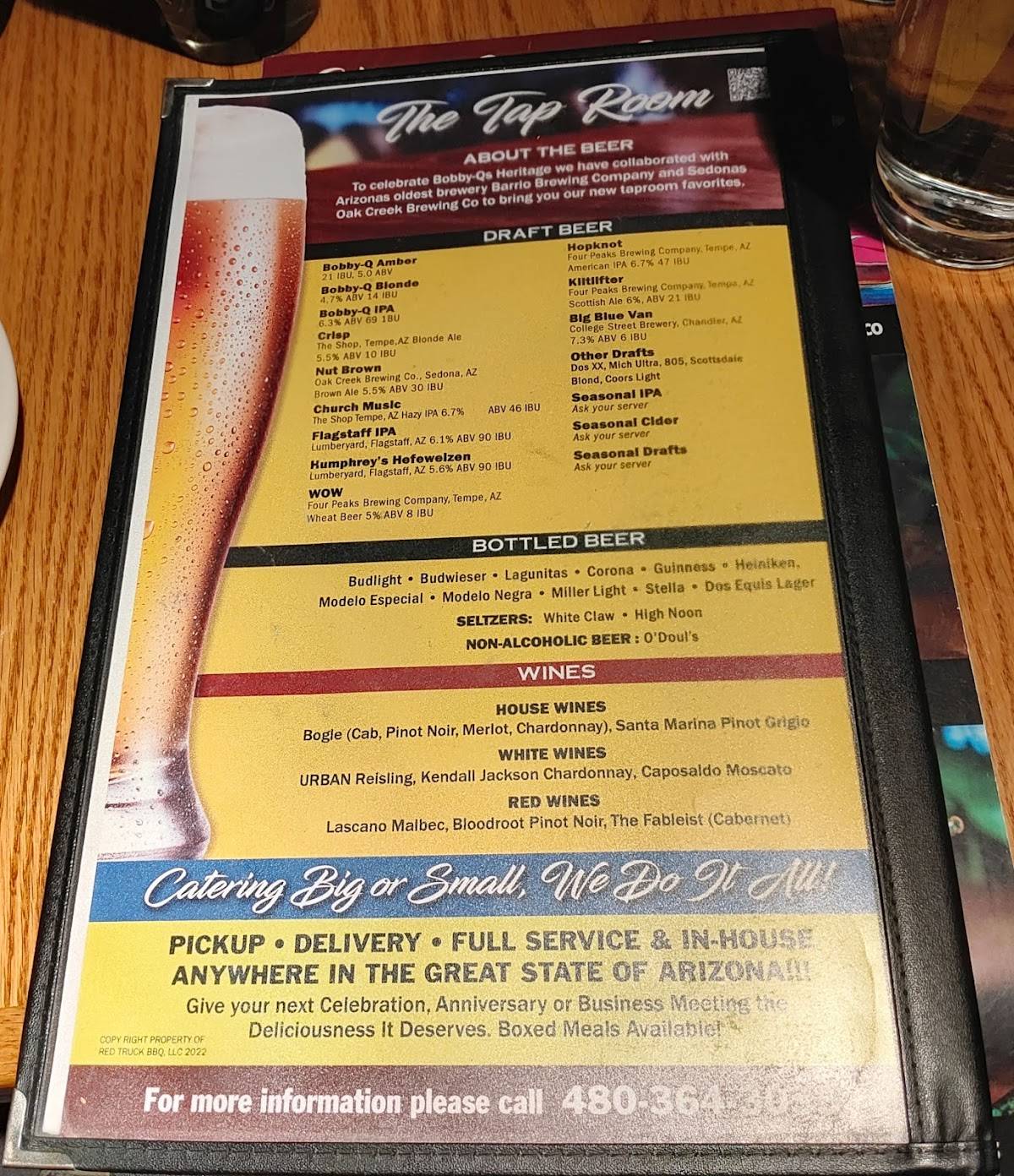 Menu at BOBBY Q of MESA Craft BBQ, Premium Steaks and AZ Tap Room, Mesa ...