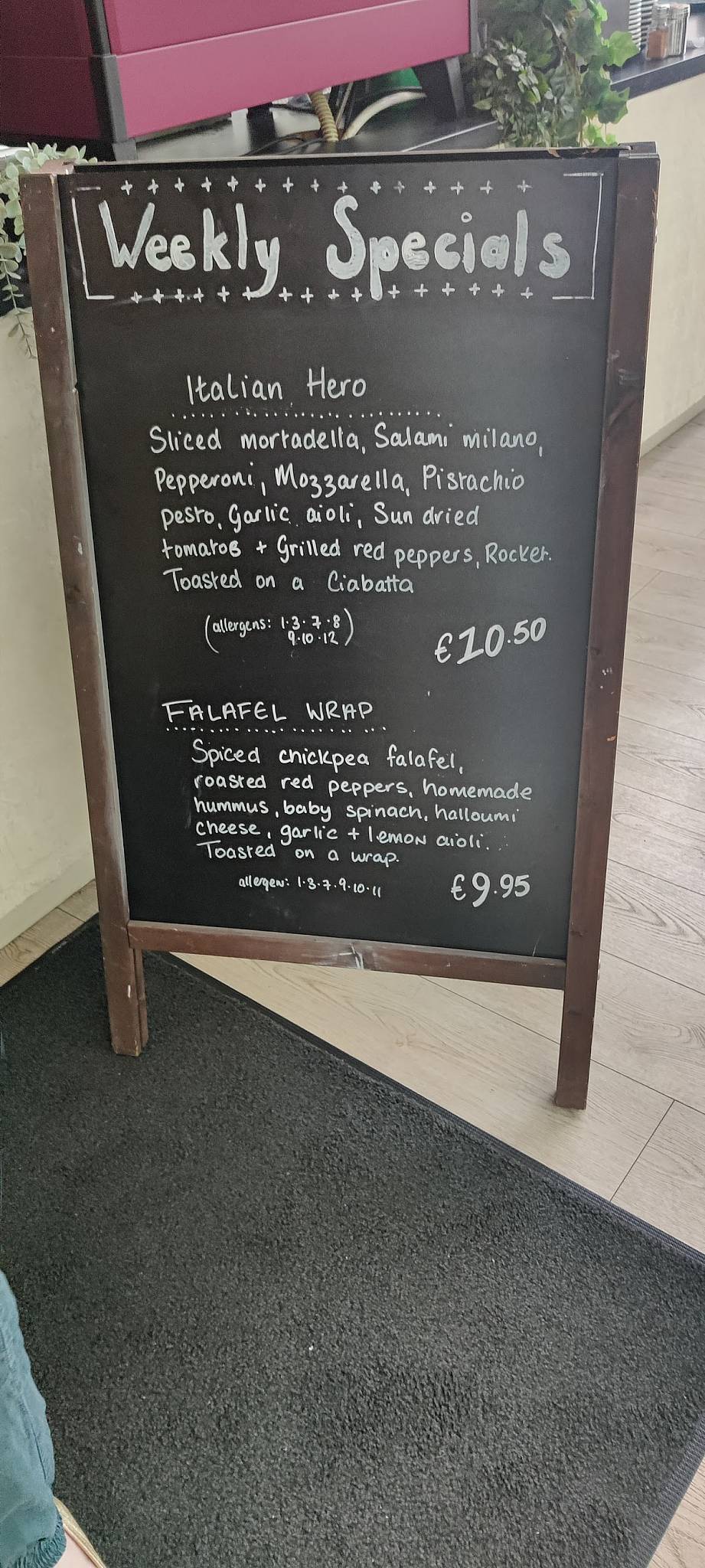Menu at Boca Cafe, Dublin