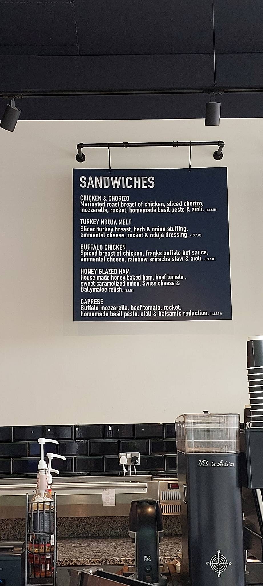 Menu at Boca Cafe, Dublin
