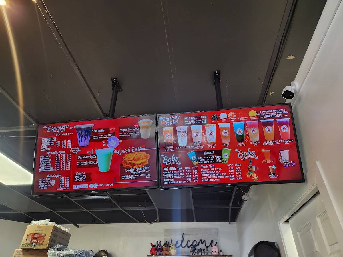 Menu at BocoPOP restaurant, Liberty Lake