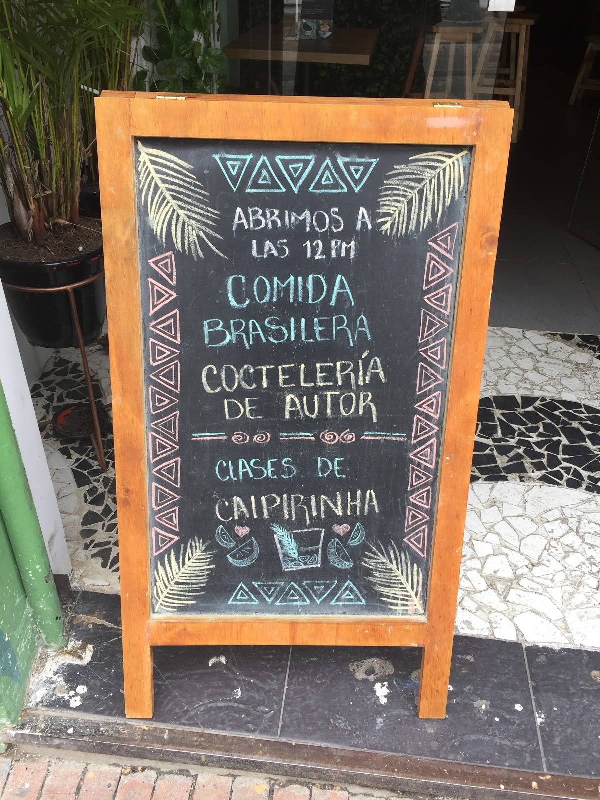 Carta de Boteco Rio Bar, Bogotá