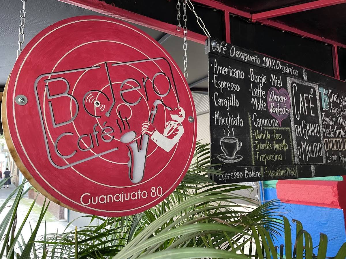 Menu at Bolero Café, Mexico City