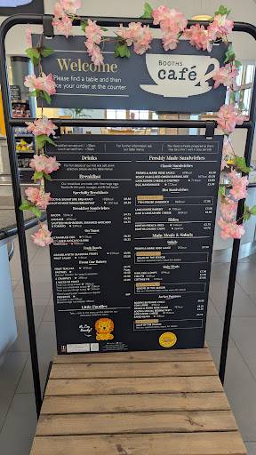 Menu at Booth’s Cafe, Garstang