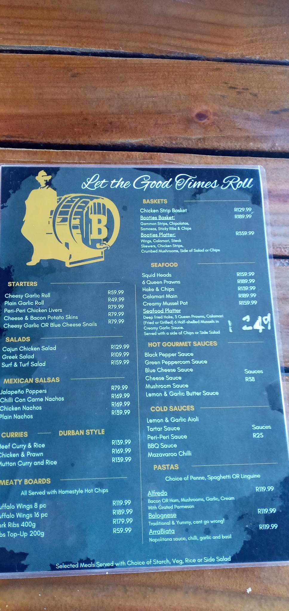 Menu at Booties Bar & Grill, Hillcrest