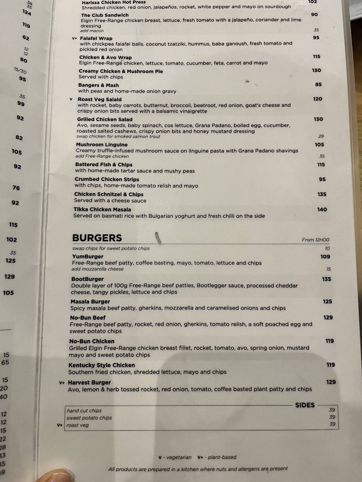Menu at Bootlegger - Rosmead Avenue (Halaal), Cape Town, 27 Rosmead Ave