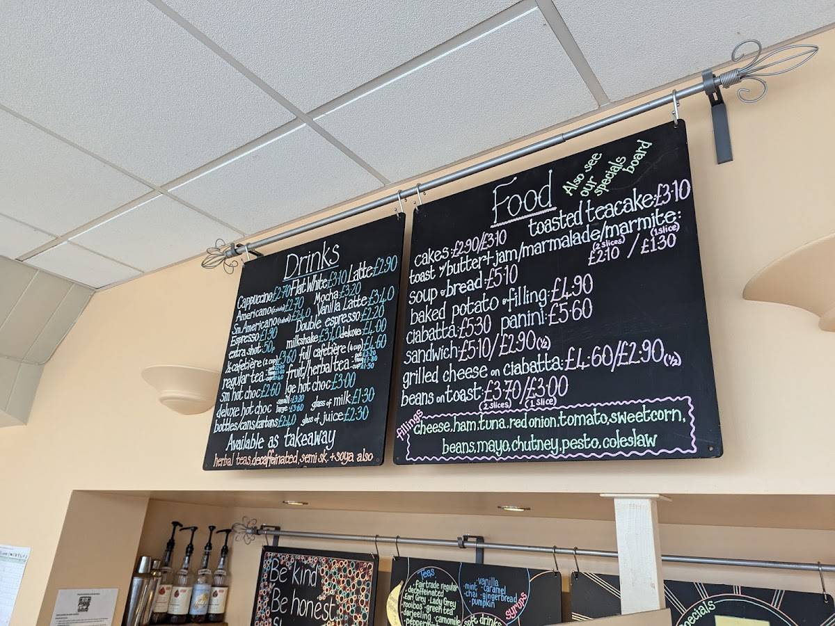 Menu at Border Bean cafe, Kington