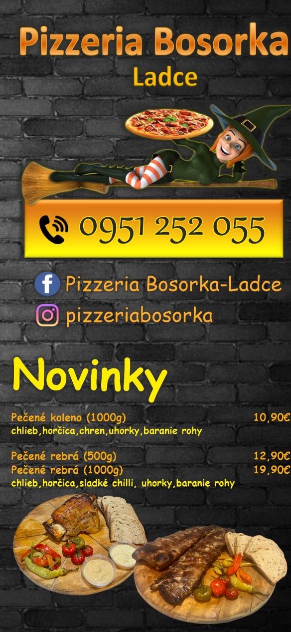 Menu at Bosorka pizzeria, Ladce