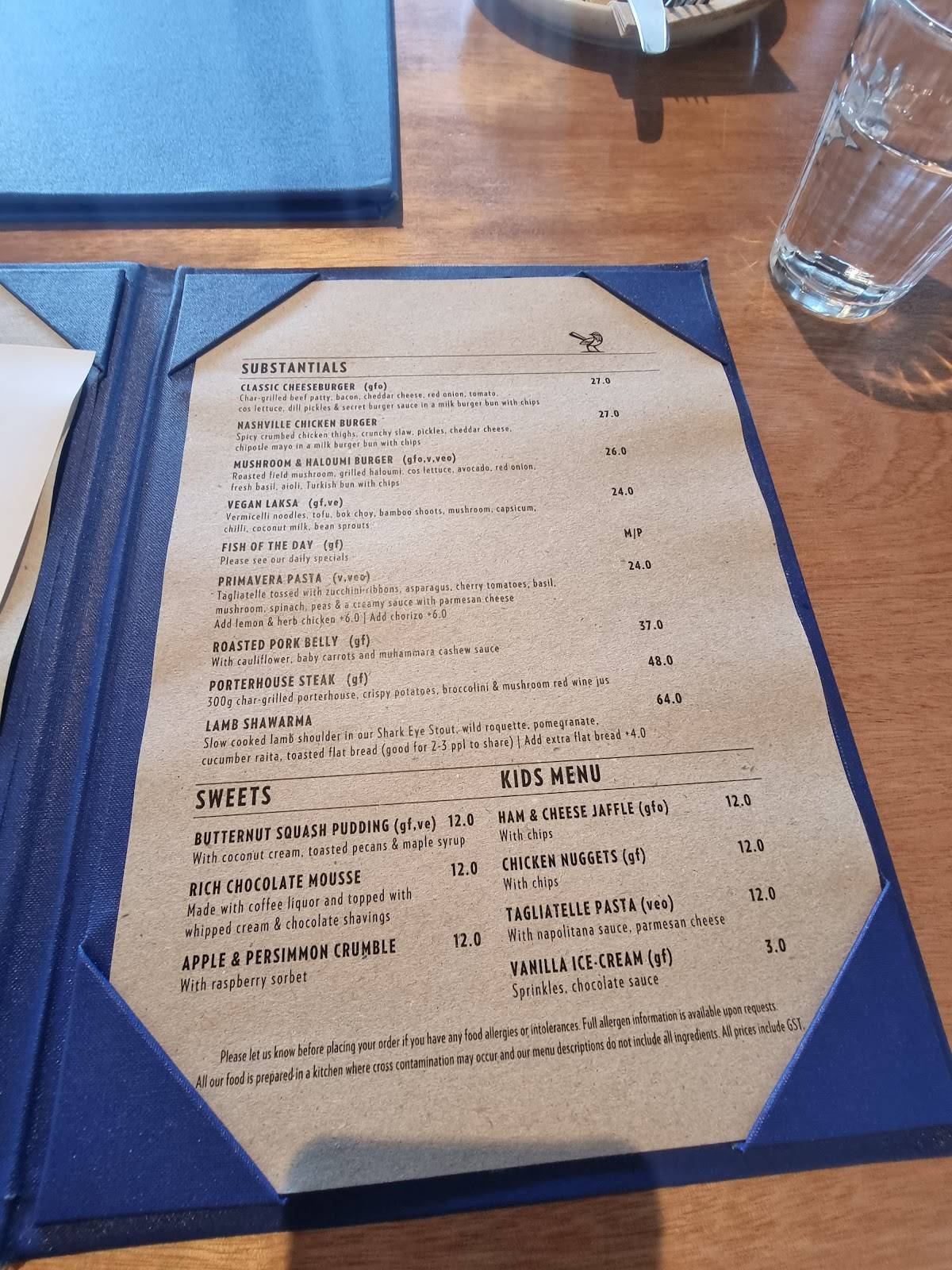 Menu at Boston Brewing Co Vic Park pub & bar, Victoria Park