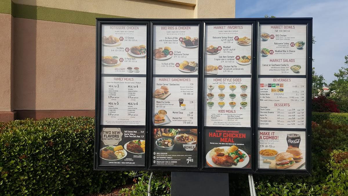 Menu at Boston Market restaurant, San Diego, Carmel Mountain Rd