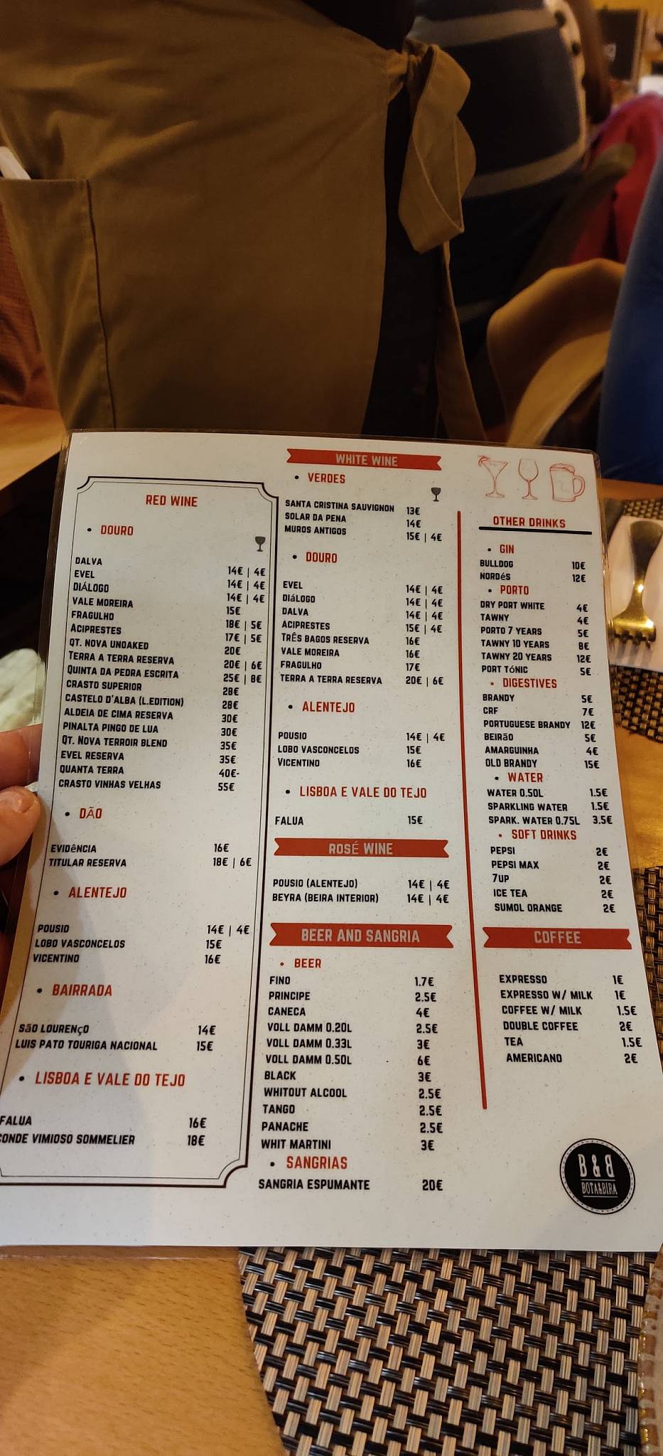 Menu at Bota&Bira BBQ, Porto