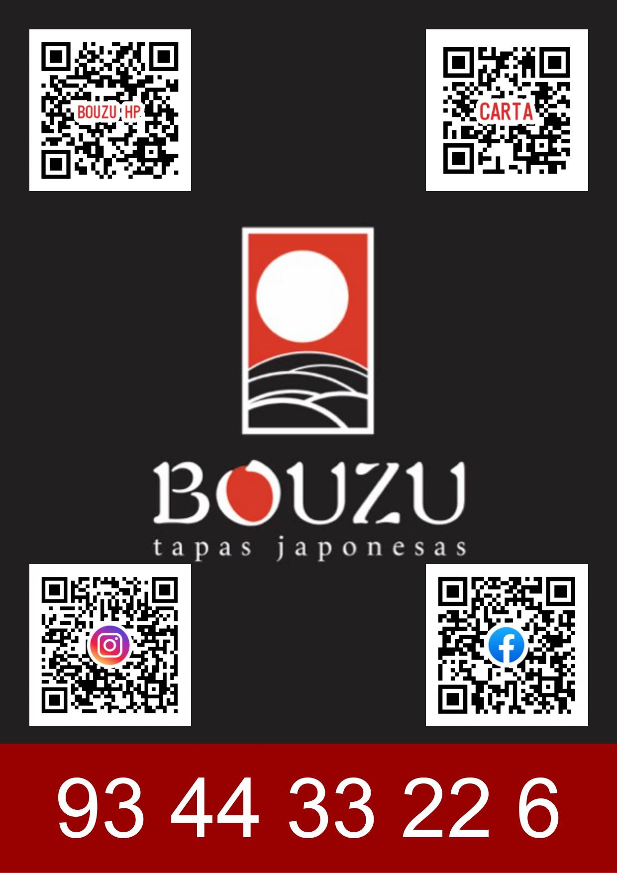 Carta de Bouzu - Restaurant japonès, Barcelona