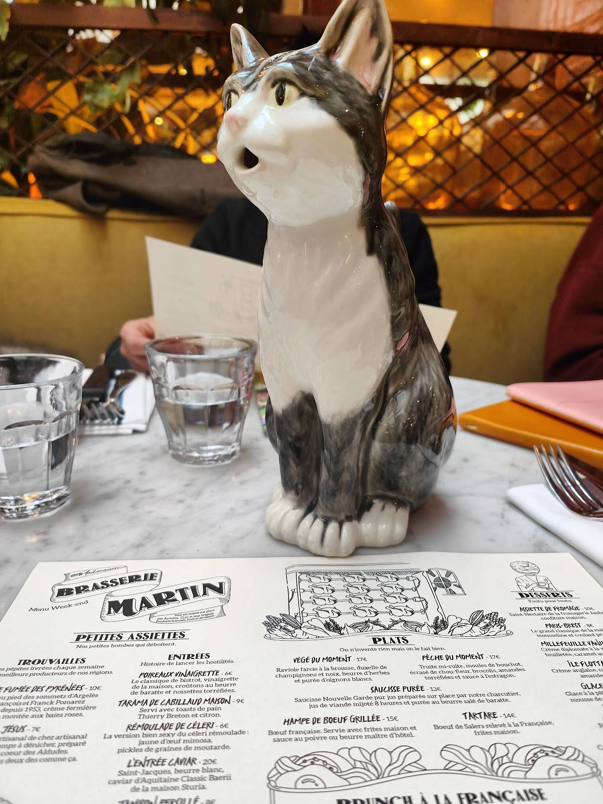 Menu au Brasserie Martin restaurant, Paris
