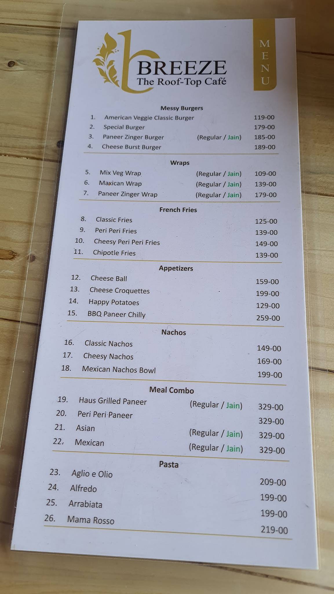 Menu at Breeze - The Rooftop Cafe, Palghar
