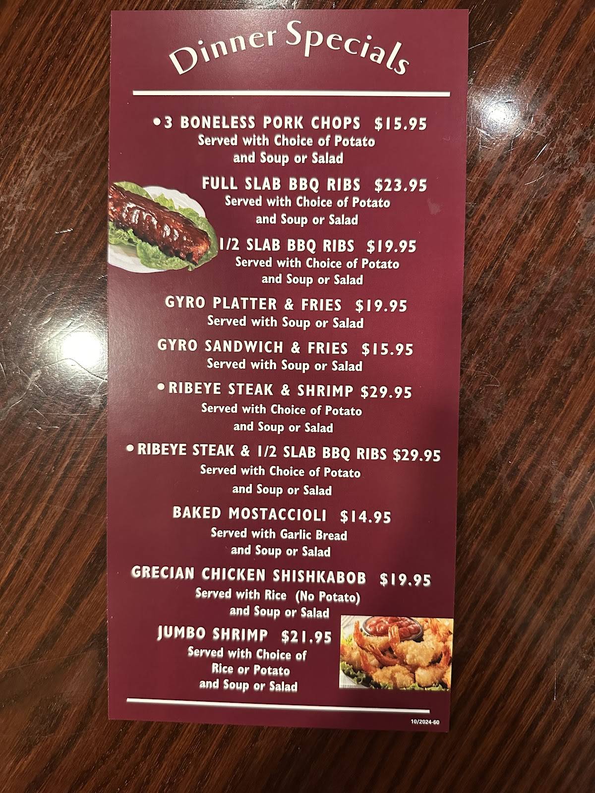 Menu at The View Restaurant, Bridgeview