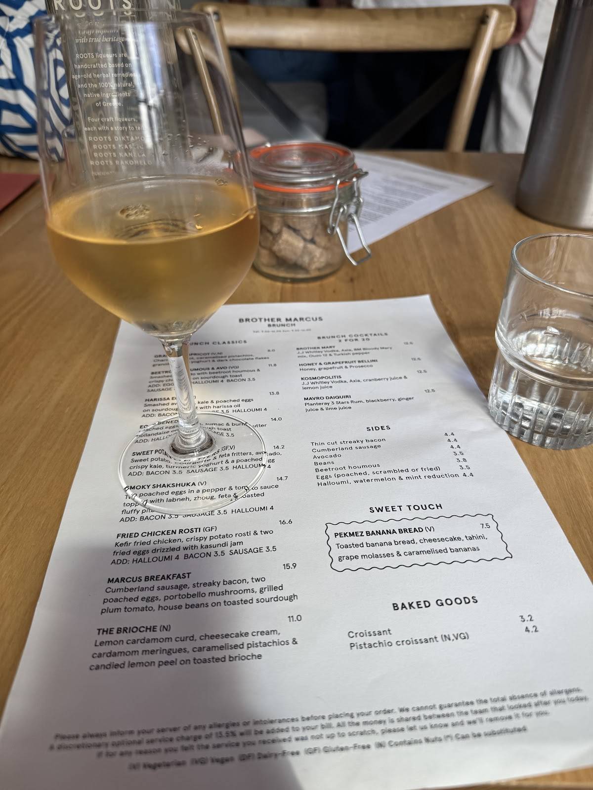 Menu at Brother Marcus Borough restaurant, London