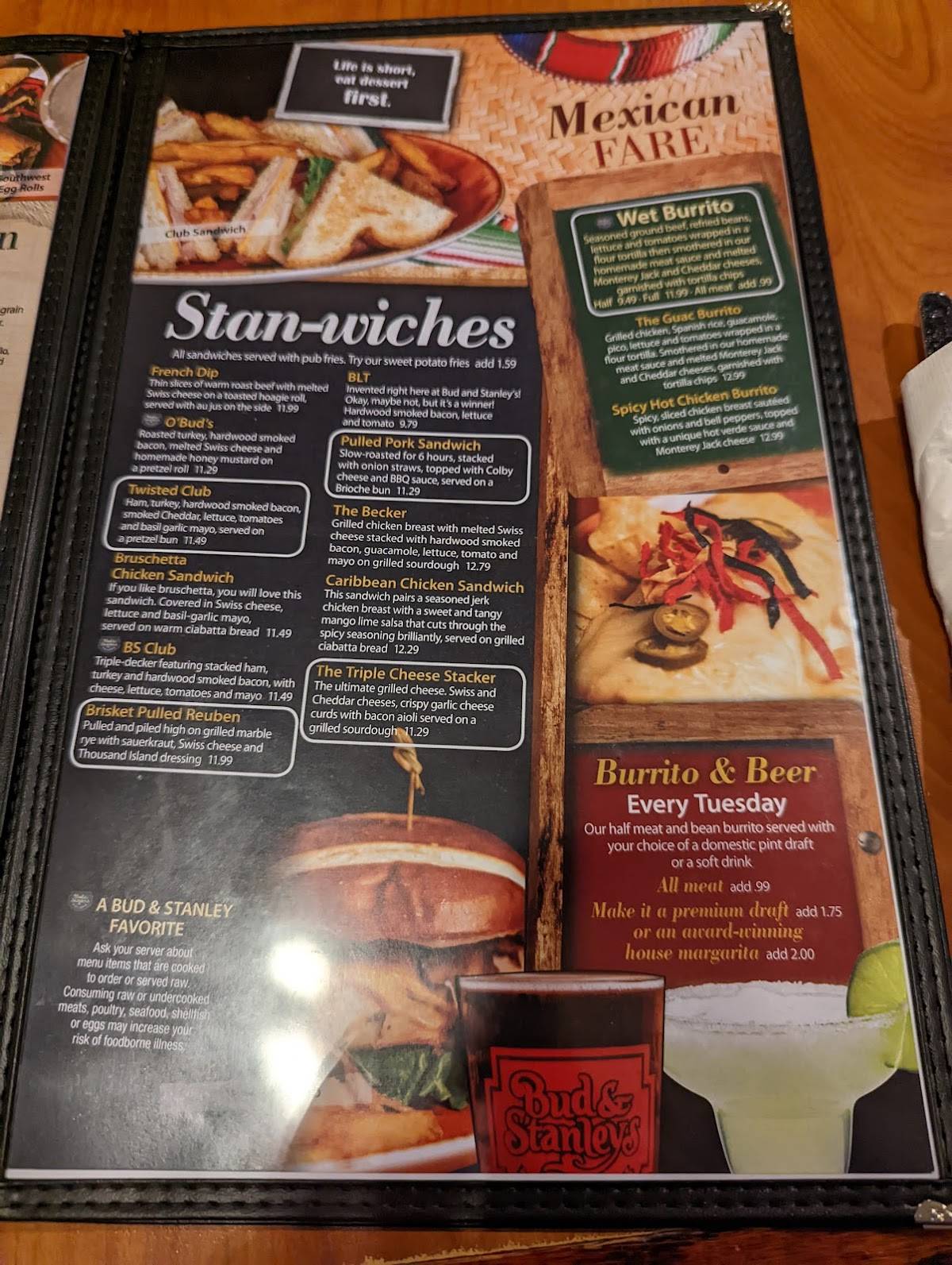 Menu at Bud & Stanleys Pub & Grub, Grand Rapids