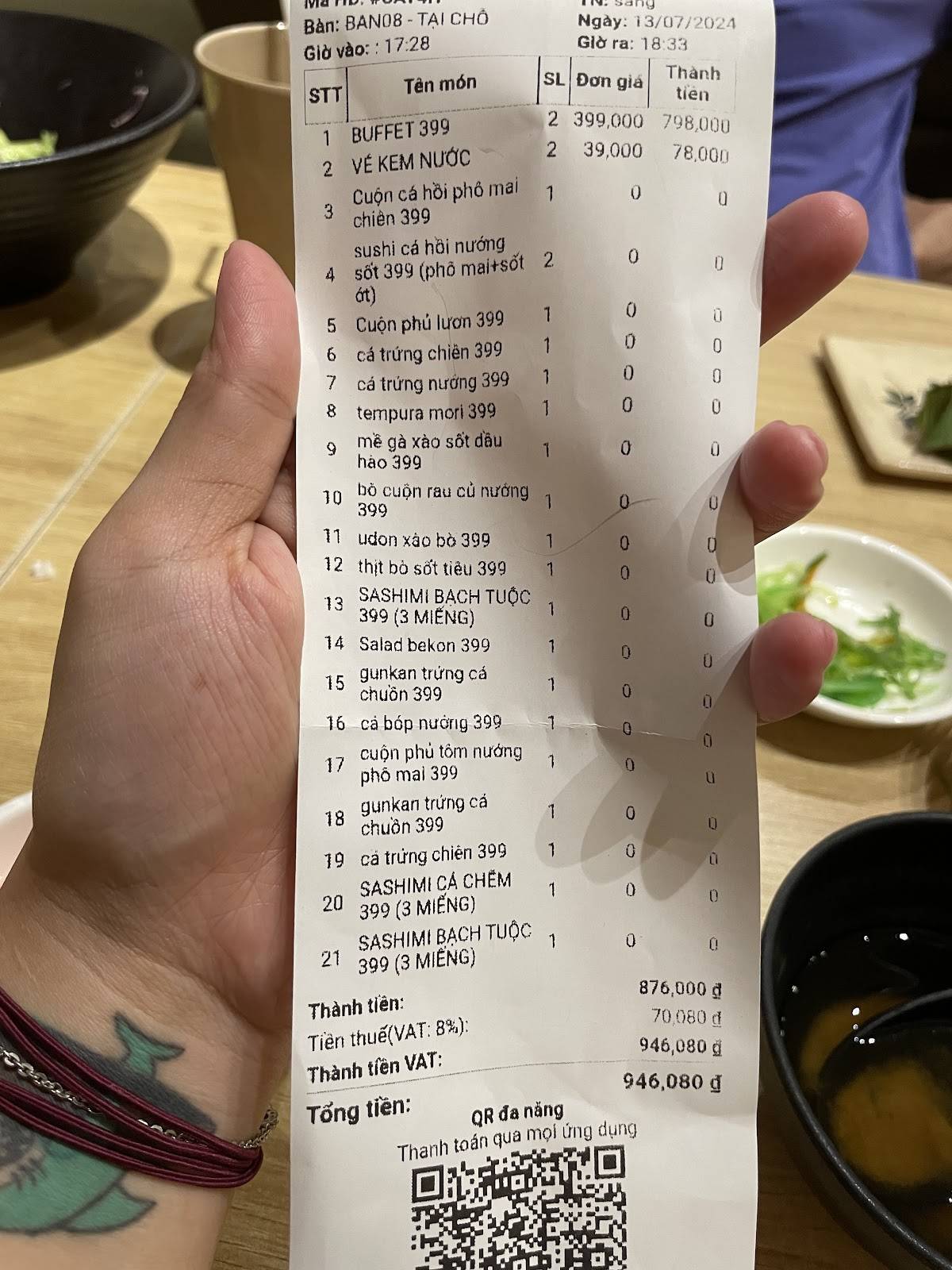 Menu at Buffet Sushi Kunimoto Trương Công Định restaurant, Ho Chi Minh City