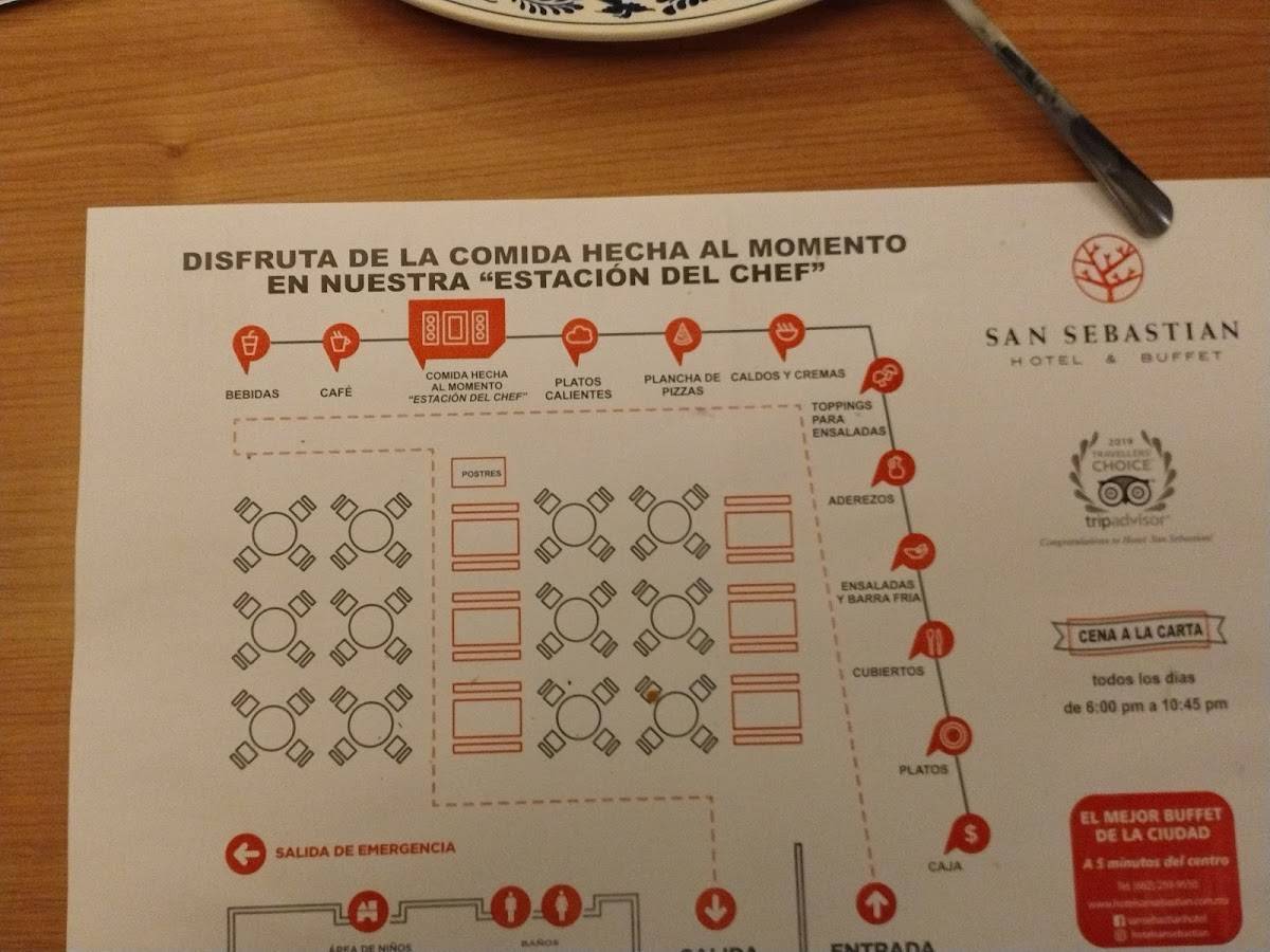 Menu at Buffet de Hotel San Sebastián restaurant, Hermosillo