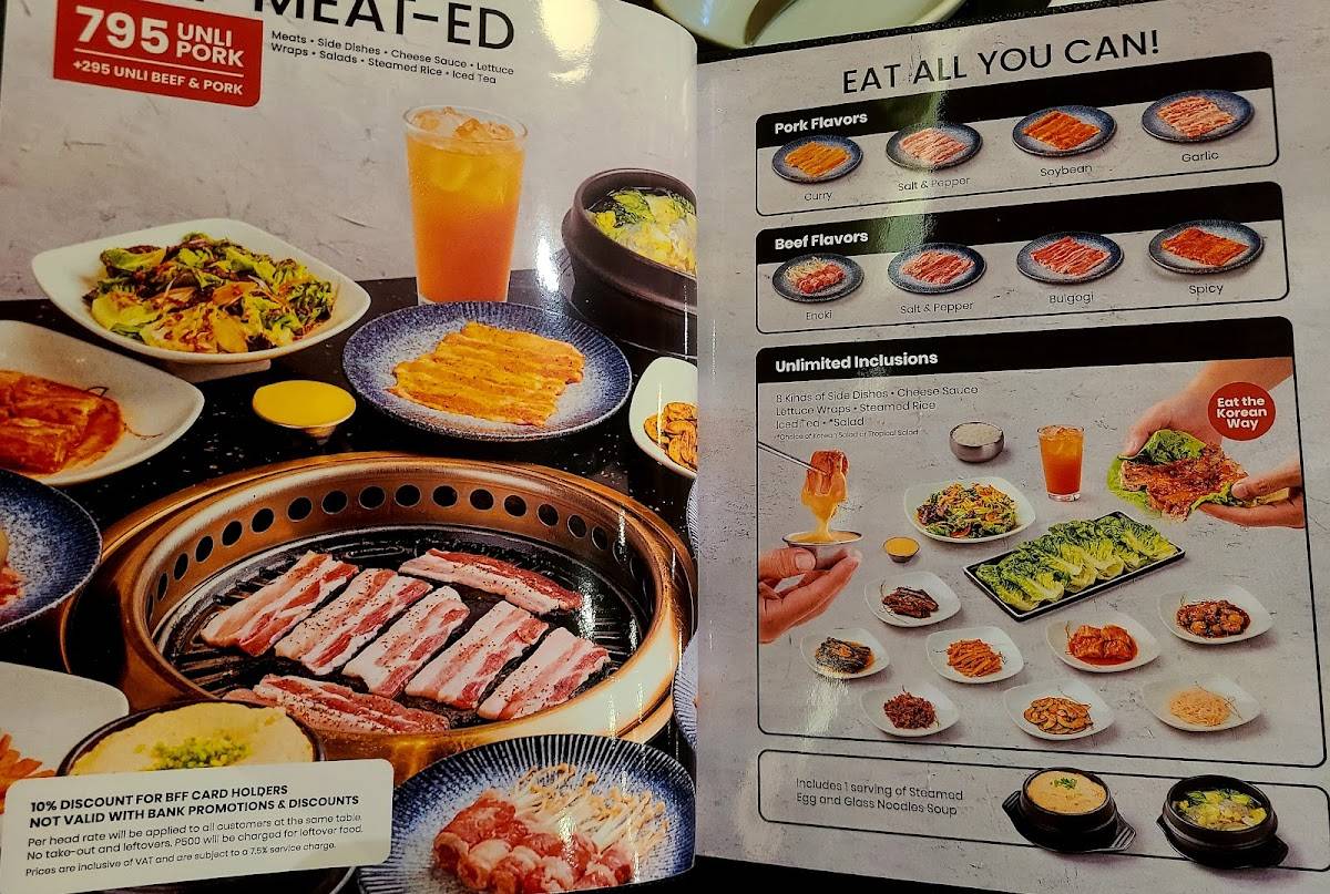Menu at Bulgogi Brothers BBQ, Pasay, SM Mall Of Asia