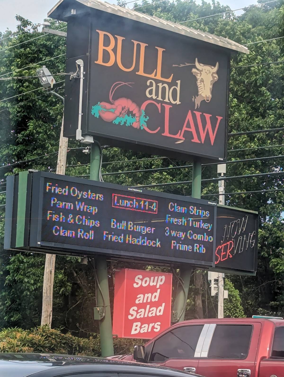 Menu at Bull N' Claw restaurant, Wells