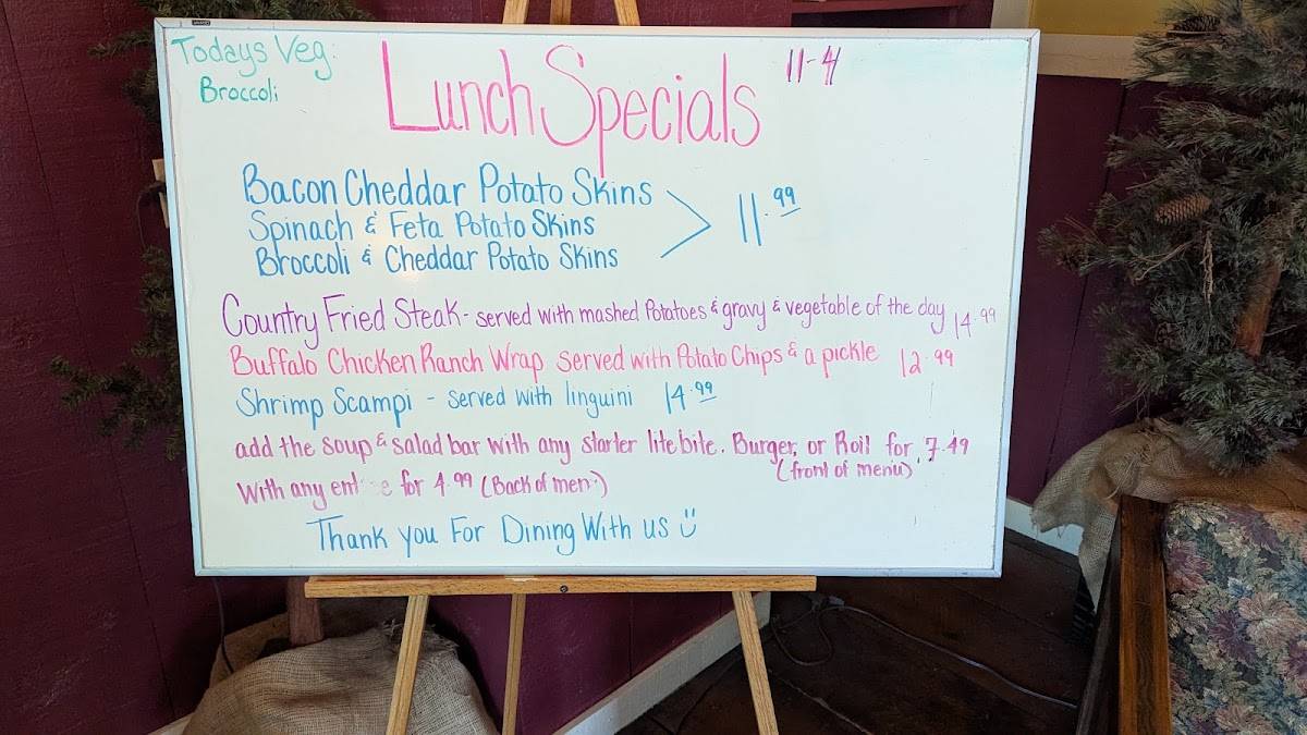 Menu at Bull N' Claw restaurant, Wells